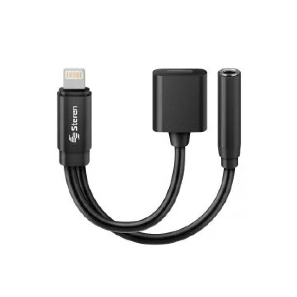 Adaptador Lightning Steren POD-457 para audio 3.5mm y carga USB-C ...