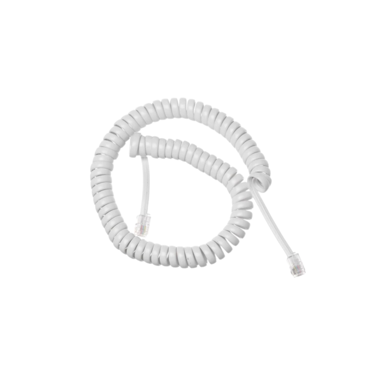 Cable Telefónico Espiral 3M Blanco con Conectores RJ11 - TECNONACHO