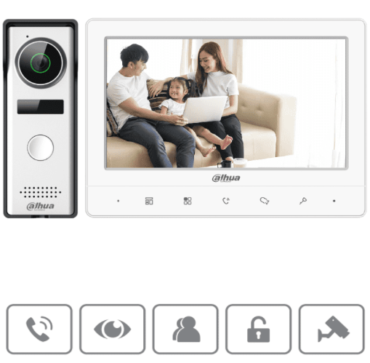 Kit Intercomunicador Video Portero Dahua DHI-KTA02M Pantalla 7" Análogo ...