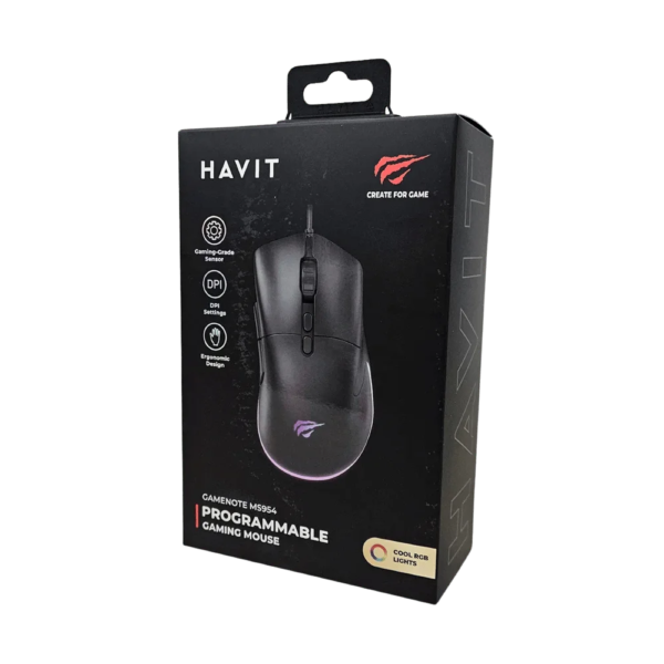 Mouse Gamer HAVIT MS954 RGB USB 6 Botones Programable - TECNONACHO